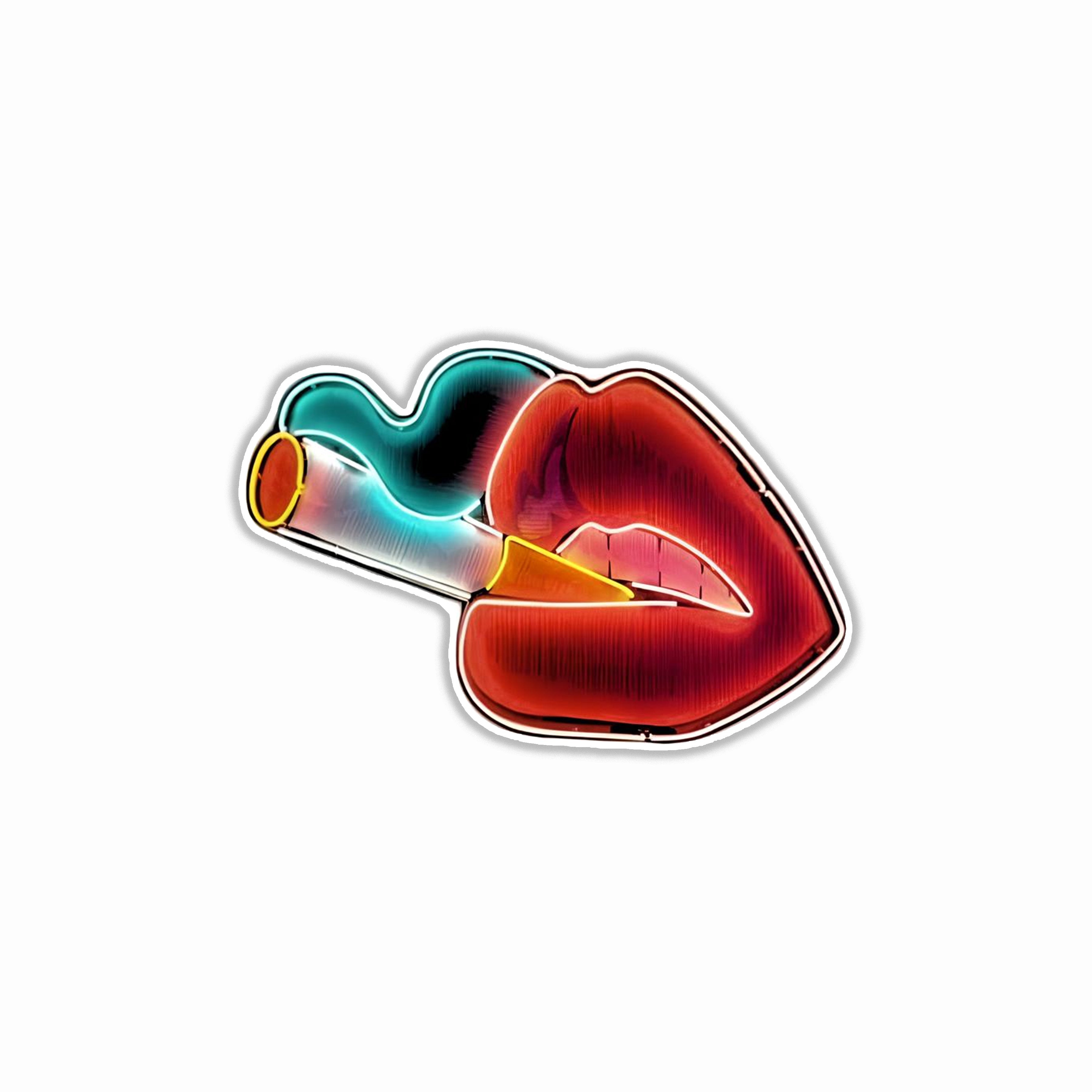 Neon Lips smoking hot Bumper Sticker – stickerogy