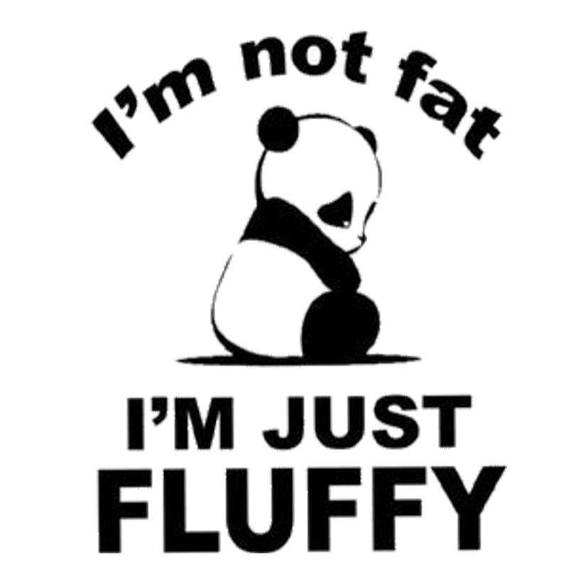Not Fat Just Fluffy Panda Premium Vinyl Stickers – stickerogy