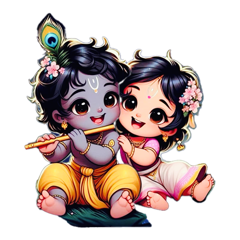 Radha Krishna Childhood Premium Vinyl Stickers – stickerogy